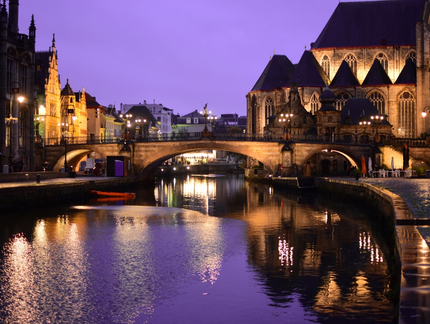 Gent West Facade Of Post Palace And Michael S Bridge Gent Stock
